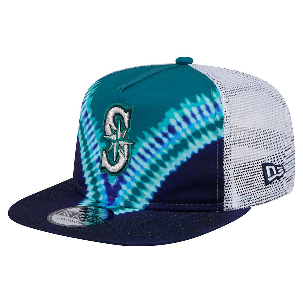 Men's New Era Seattle Mariners Tie-Dye Golfer Trucker Adjustable Hat