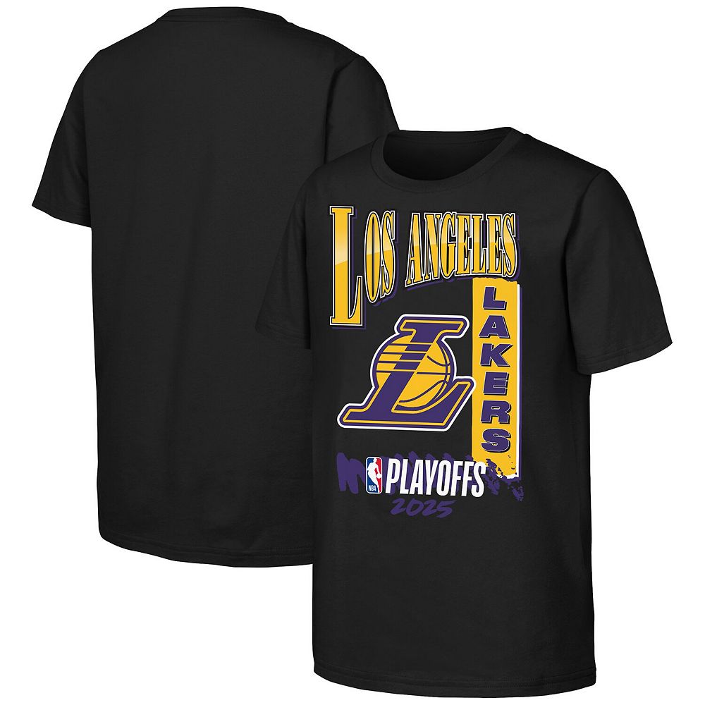 Youth Black Los Angeles Lakers 2025 NBA Playoffs Hype T-Shirt