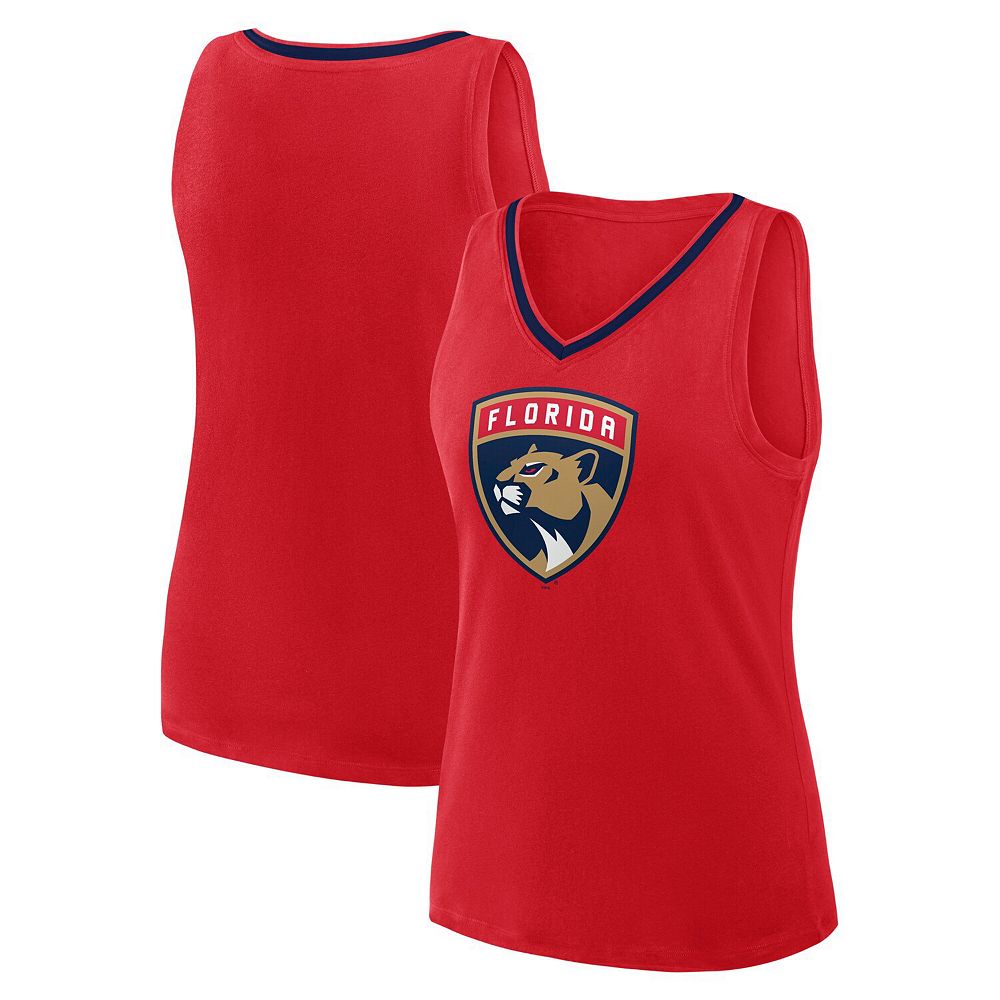 Women's Red Florida Panthers Stellar Win V-Neck Tank Top