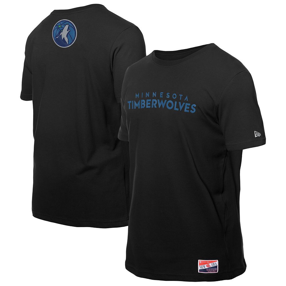 Men's New Era Black Minnesota Timberwolves Premium Wordmark T-Shirt