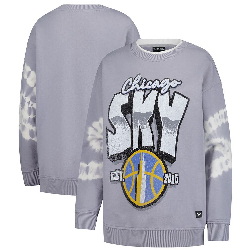Women's The Wild Collective Gray Chicago Sky Double Collar Fleece ...