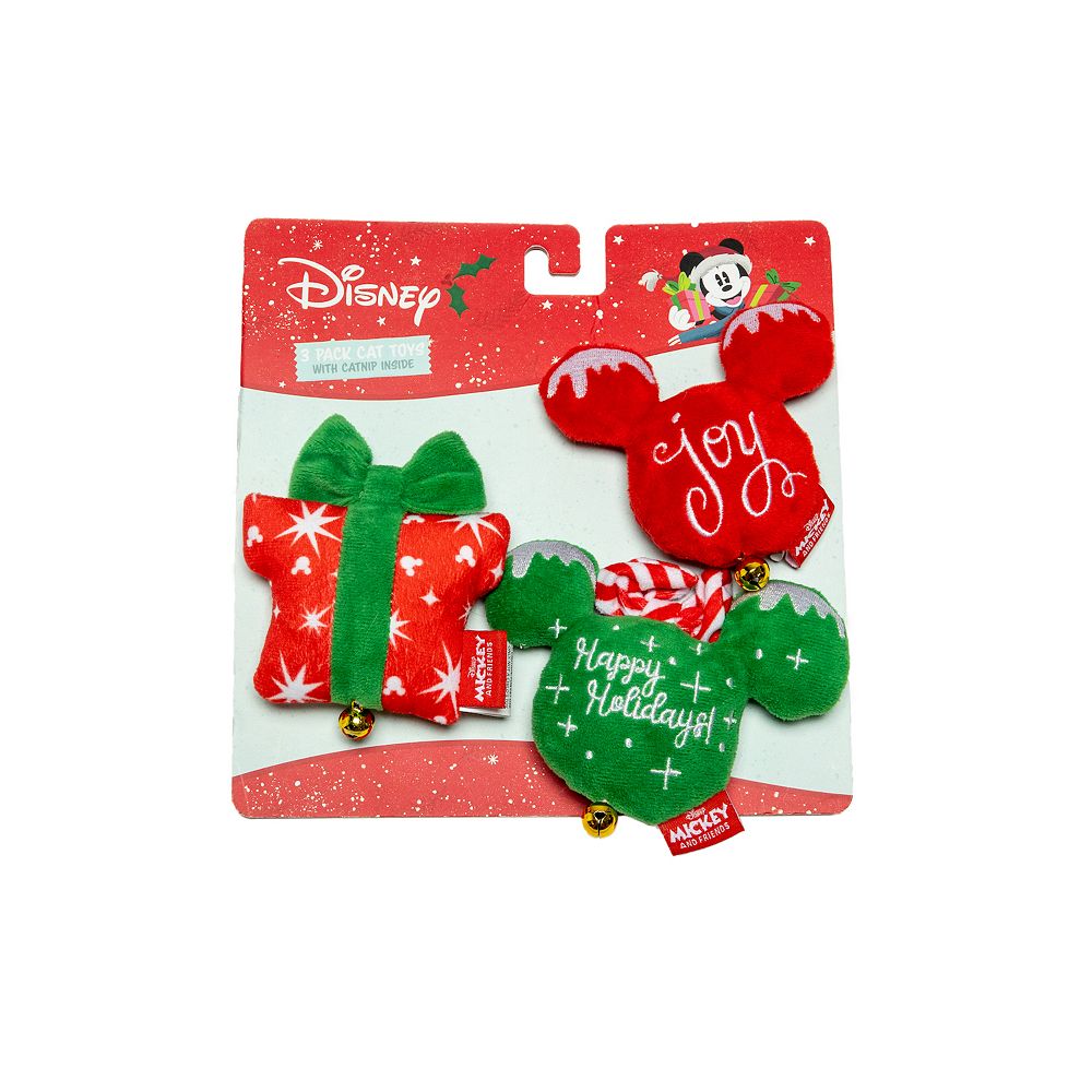 Disney's Mickey Mouse 3-pk. Joy Happy Holidays Cat Plush Toys