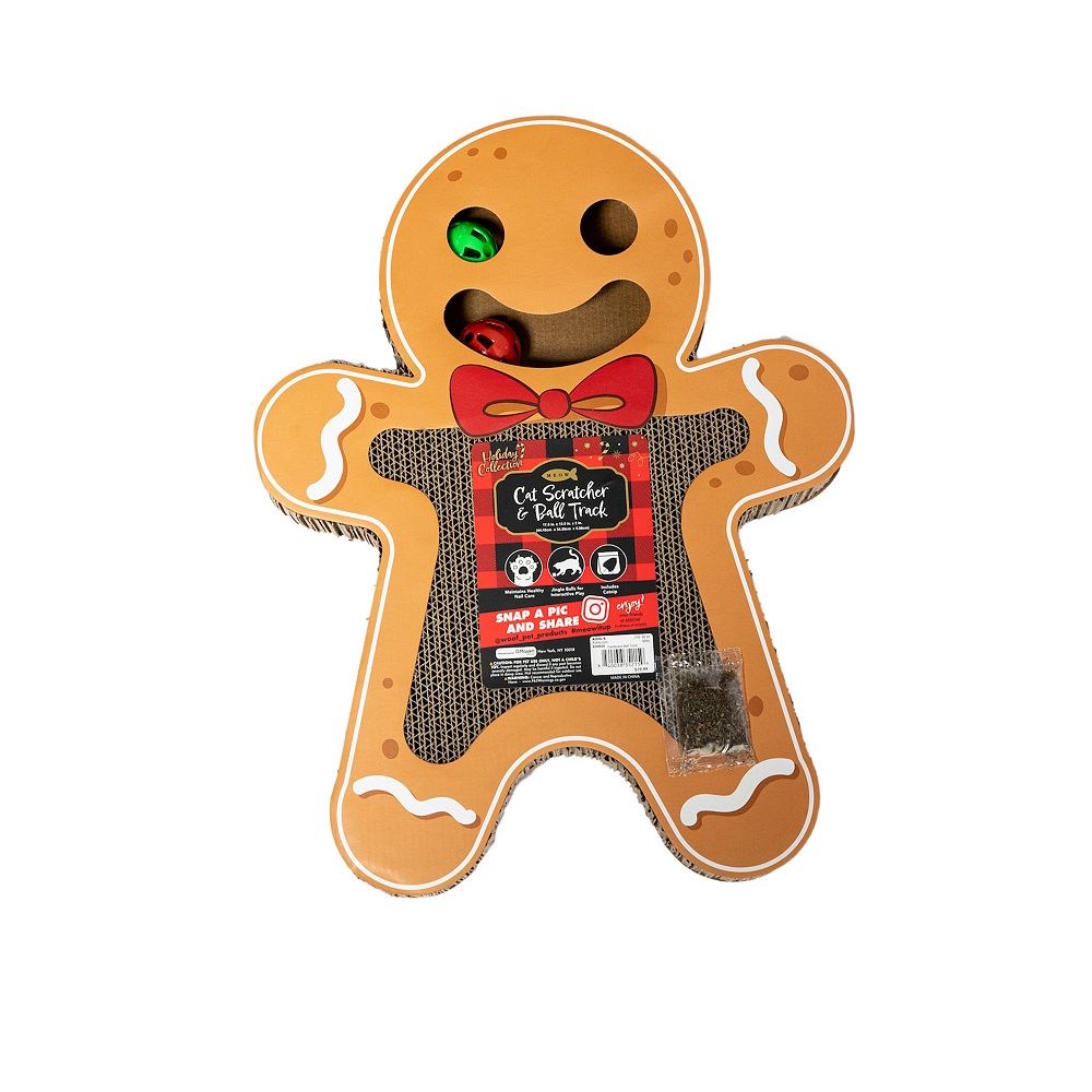 Meow Gingerbread Cat Scratcher & Ball Track
