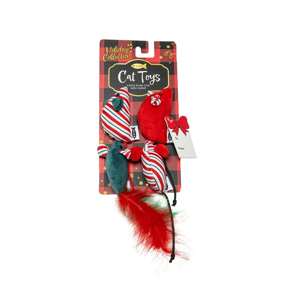 Meow 4-Pk. Catnip Plush Mice Interactive Pet Toys