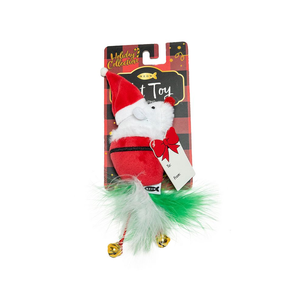 Meow Santa Mouse Vibrating Interactive Cat Toy