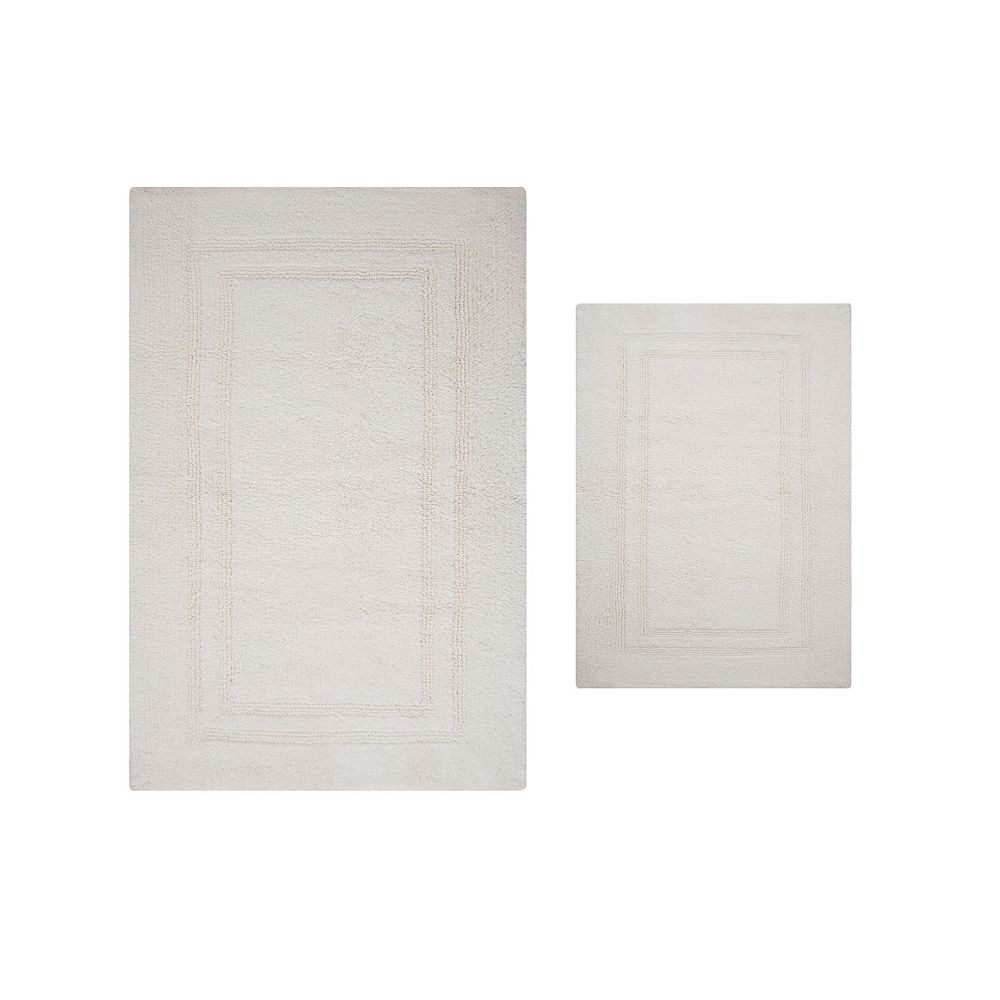 Home Weavers Luxury Collection 100% Cotton Reversible Bathroom Rugs Two ...