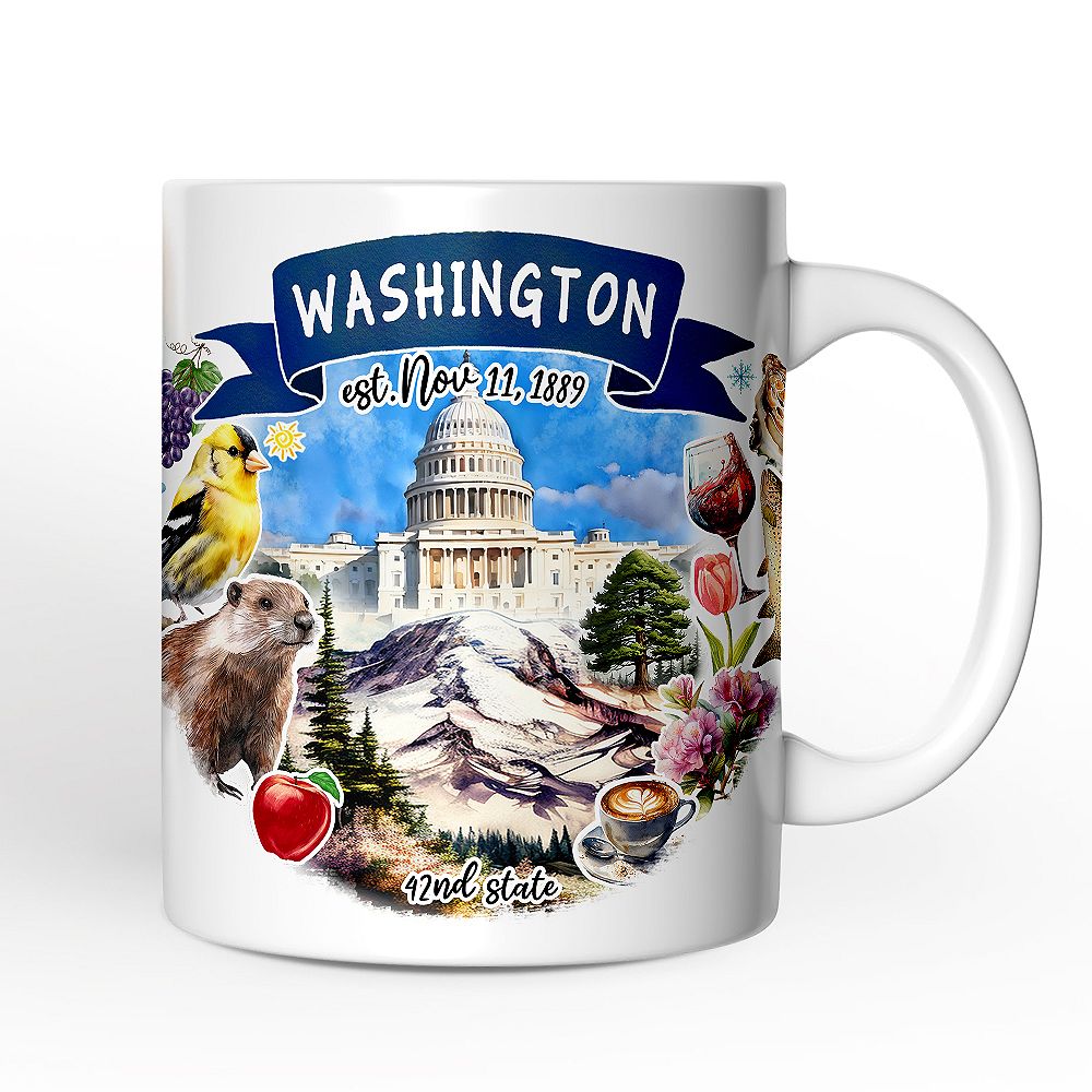 Artistic Washington State Themes and Landmarks Mug