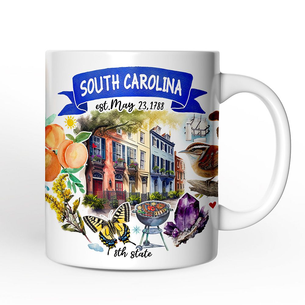 Artistic South Carolina State Themes and Landmarks Mug
