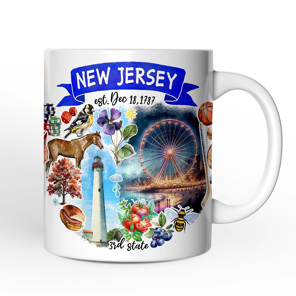 Artistic New Jersey State Themes and Landmarks Mug