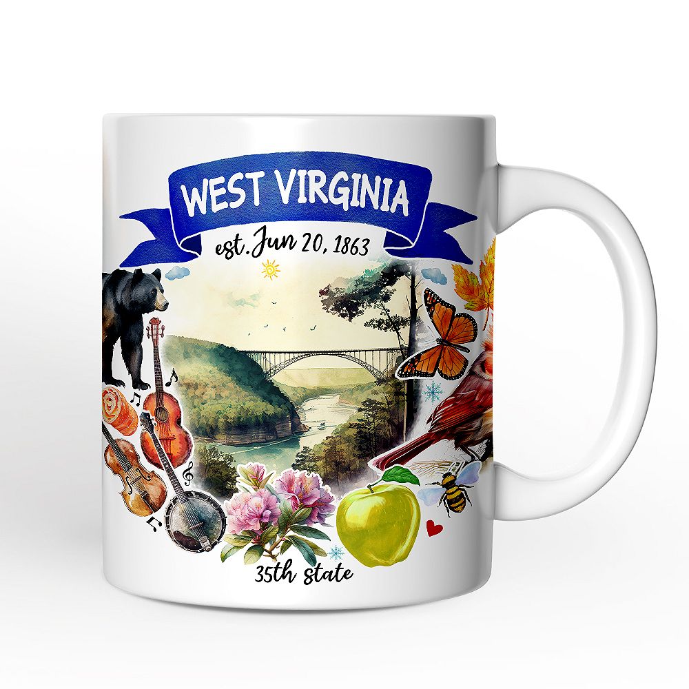 Artistic West Virginia State Themes and Landmarks Mug