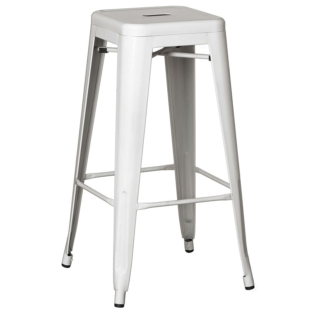 30" Backless Metal Bar Stool, Stackable, Counter-Height, Indoor/Outdoor ...