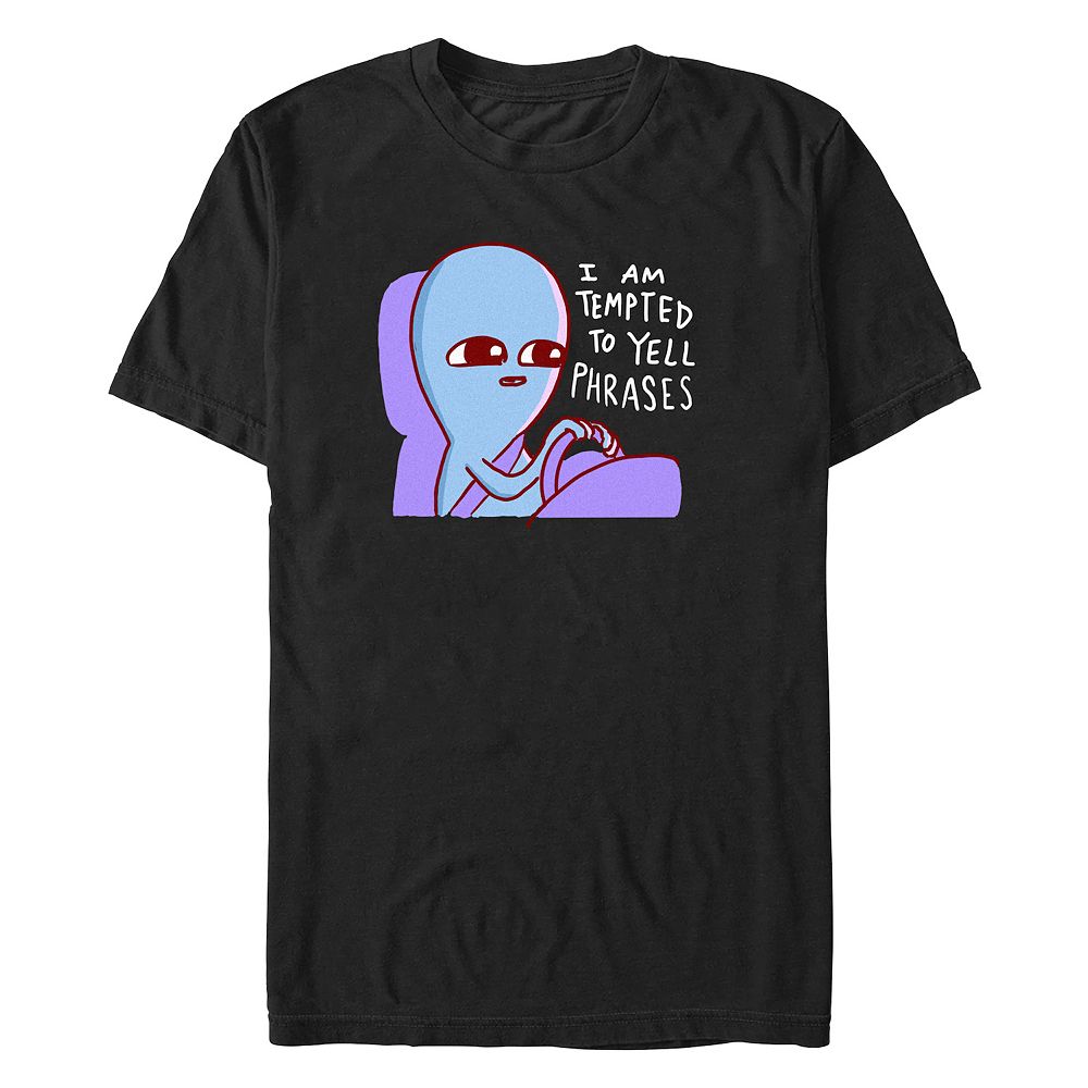 Big & Tall I Am Tempted To Yell Phrases Graphic Tee