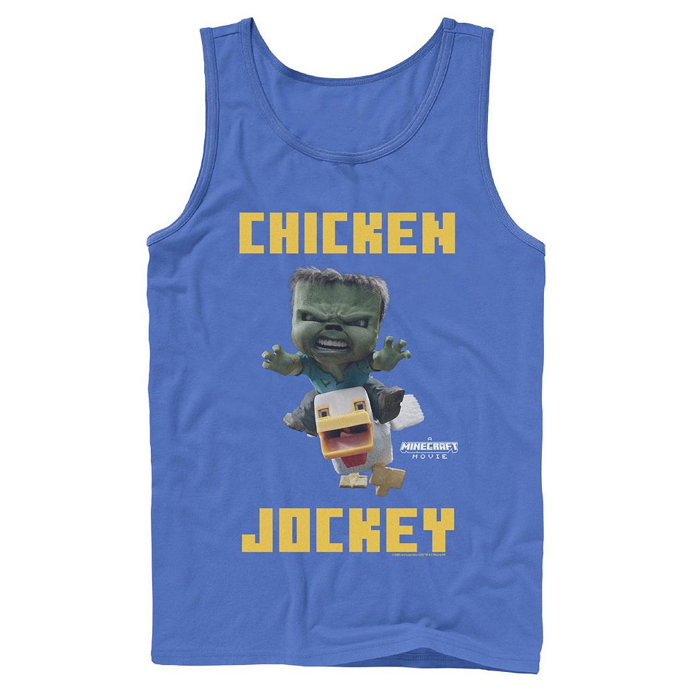 Men's Minecraft Movie Chicken Jockey Poster Graphic Tank Top