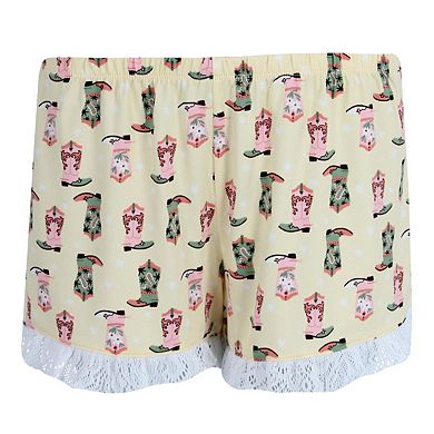 PJ Couture Women's Sleeveless Lacy Matching Short Set