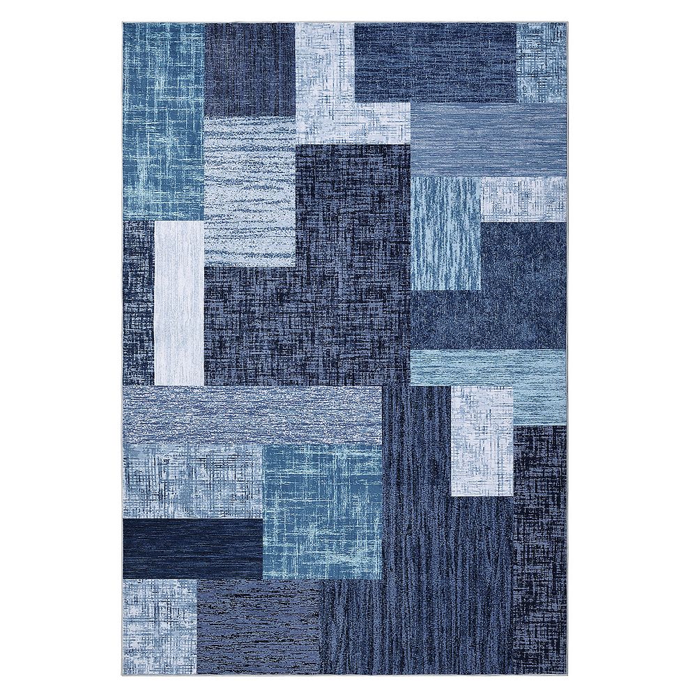 Garvee Machine Washable Geometric Splicing Blocks Area Rug Stain ...