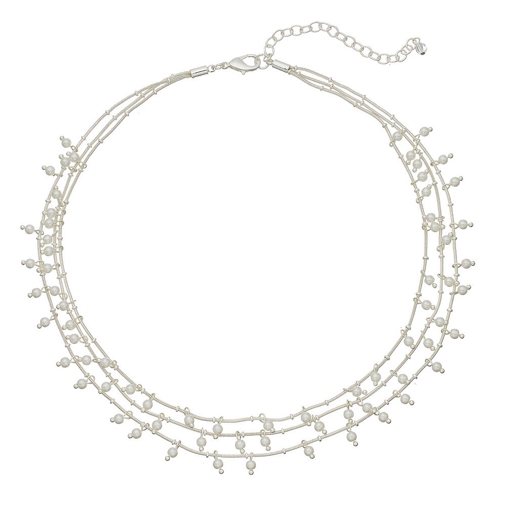 You're Invited Simulated Pearl Drop Illusion Necklace