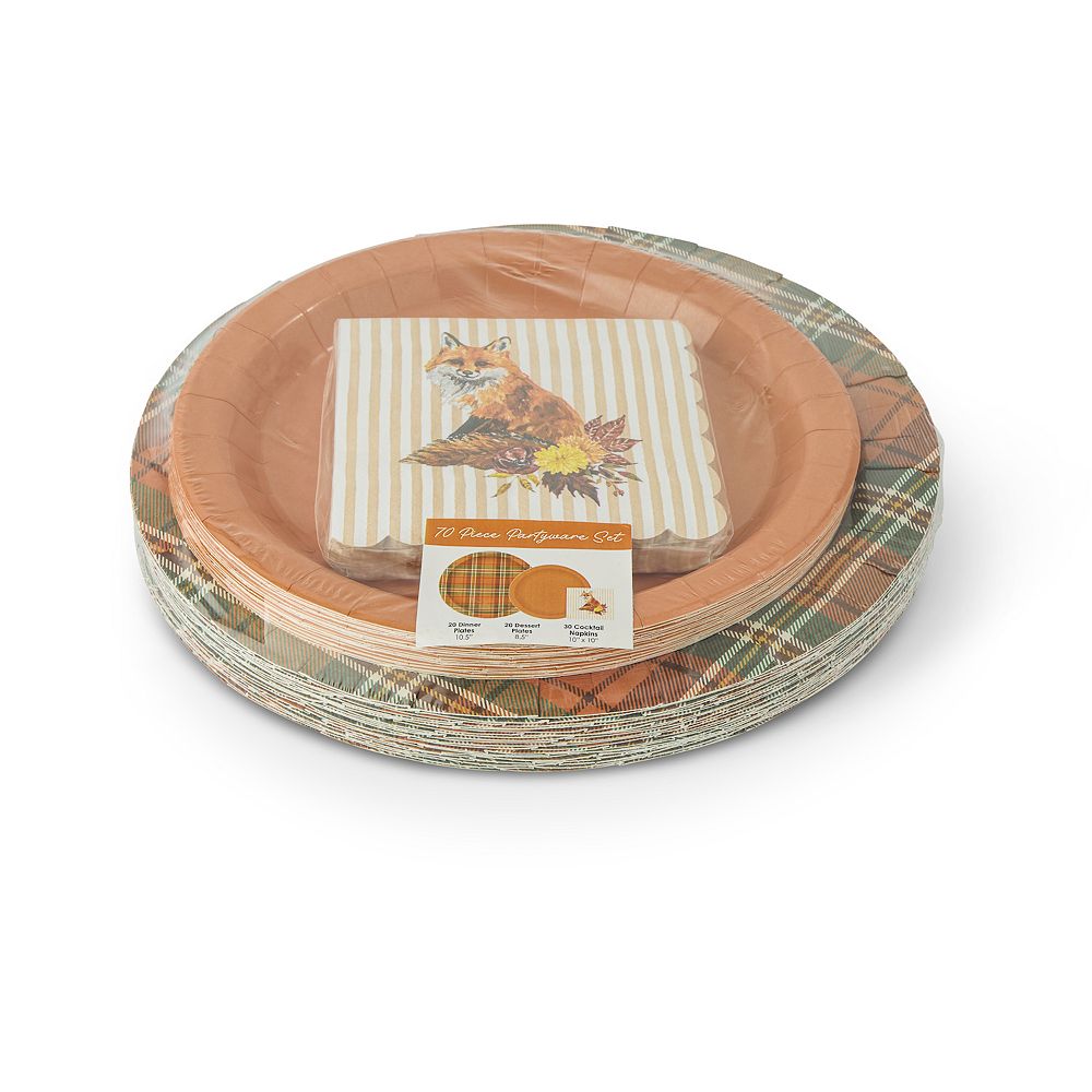 Scribble & Scribe Harvest Plate & Napkin 70-pc. Party Set