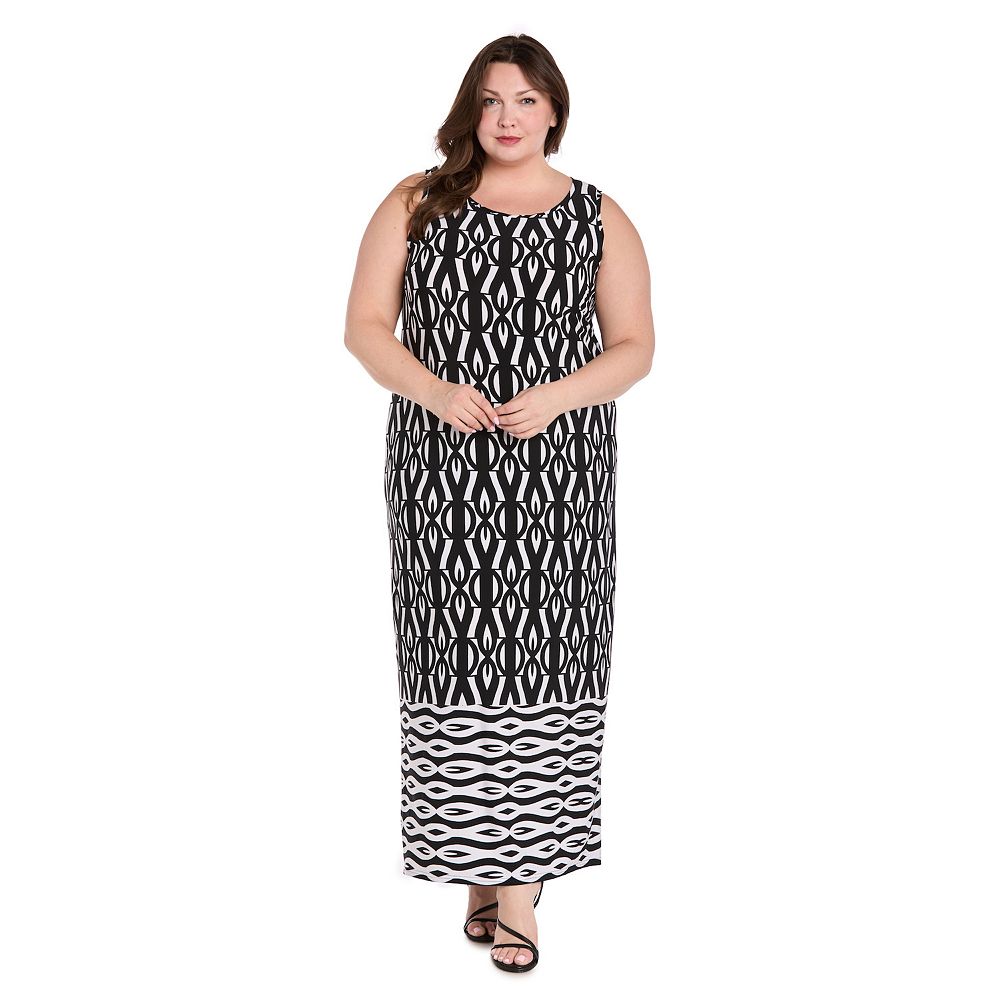 Plus Size R&M Richards Printed Tank Maxi Dress