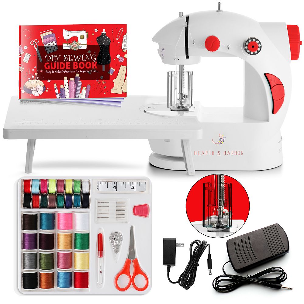 Hearth & Harbor 48-Piece Portable Sewing Machine for beginners & Adults
