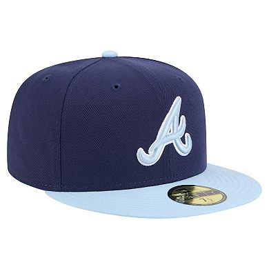 Men's New Era Navy/Light Blue Atlanta Braves Color Pack 2-Tone 59FIFTY ...