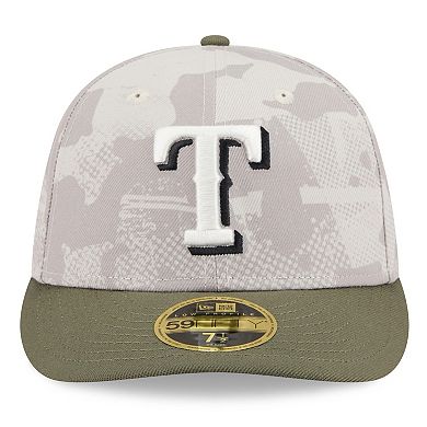 Men's New Era Light Beige/Olive Texas Rangers 2025 Armed Forces Day Low ...