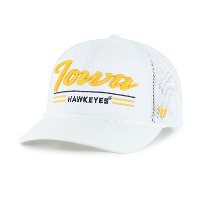 Men's '47 White Iowa Hawkeyes Garner Rope Trucker Adjustable Hat