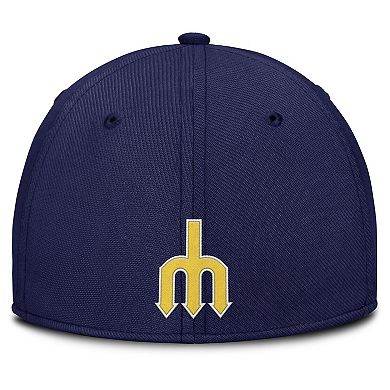Men's Nike Gray/Navy Seattle Mariners Rise Swoosh Performance Flex Hat