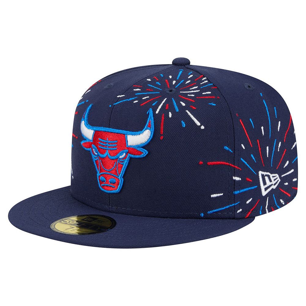Men's New Era Navy Chicago Bulls Americana Fireworks 59FIFTY Fitted Hat