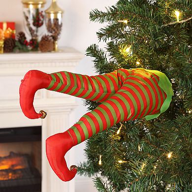 Mr Christmas 16-Inch Animated Elf Leg Kickers Christmas Tree Decor