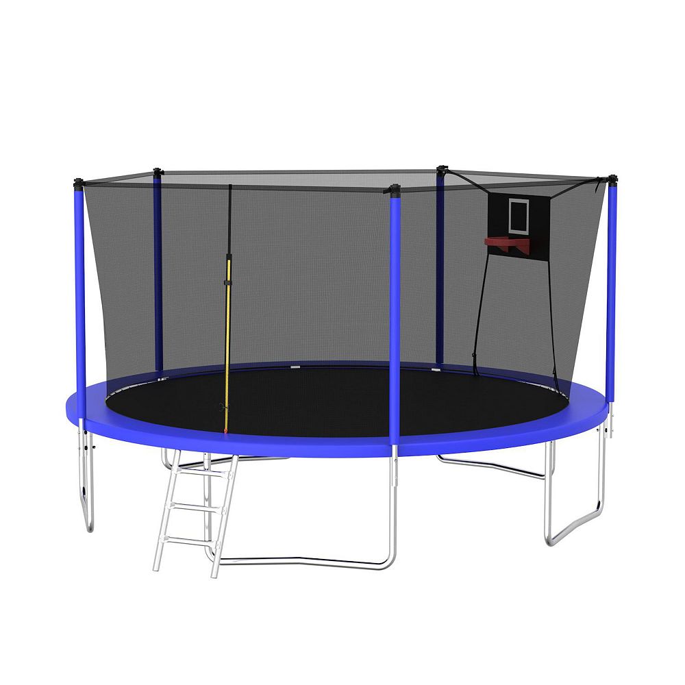 14FT Trampoline for Kids and Adults with Net, Outdoor Recreational ...