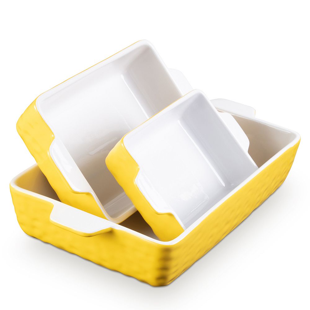 Baking Dishes Set of 3, Ceramic Bakeware Set with Handles, for Oven and ...