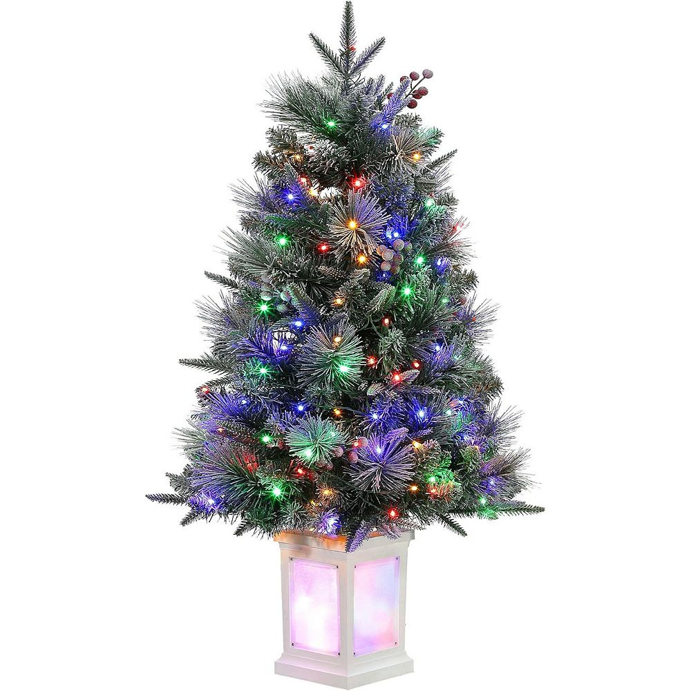 3 Ft Christmas Tree with 78 Multicolor LED lights, Artificial Xmas ...
