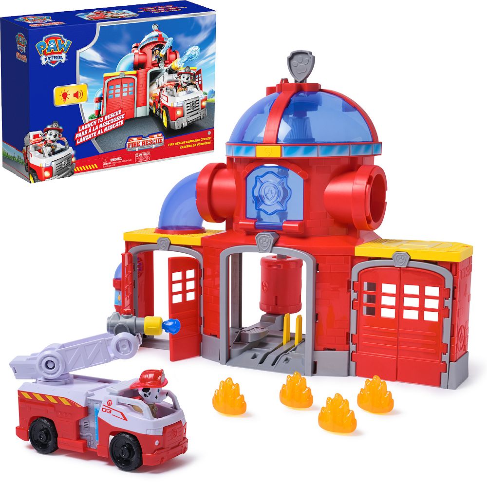 PAW Patrol Fire Rescue Command Center Playset with Marshall Figure