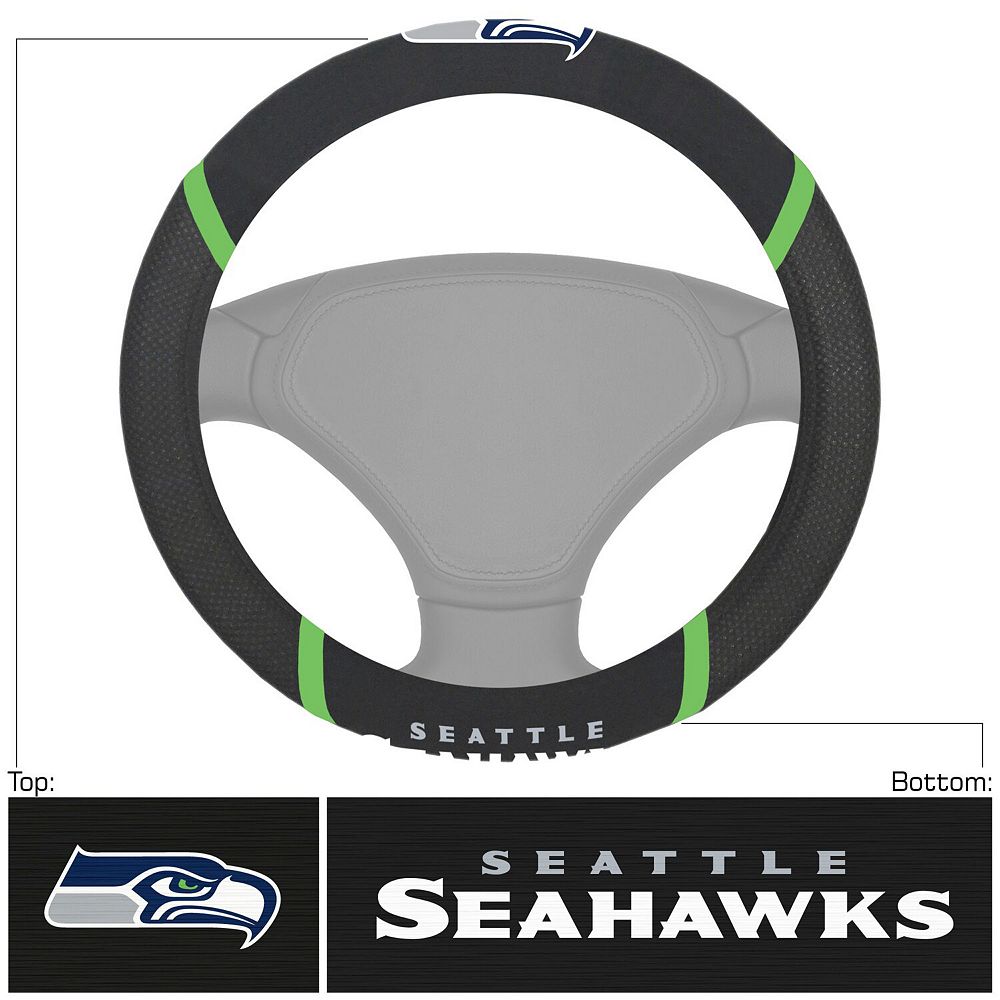 Seattle Seahawks Logo & Wordmark Steering Wheel Cover