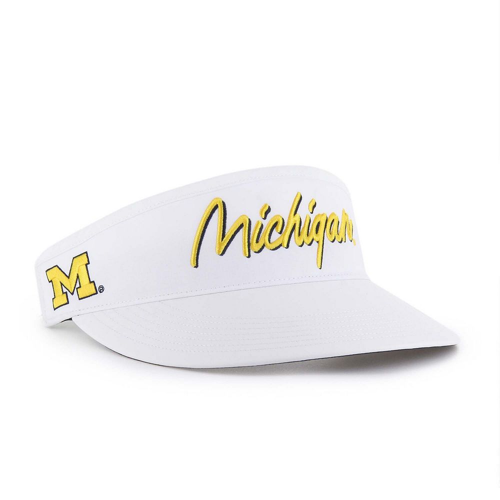 Men's '47 White Michigan Wolverines Melbourne brrr Adjustable Visor