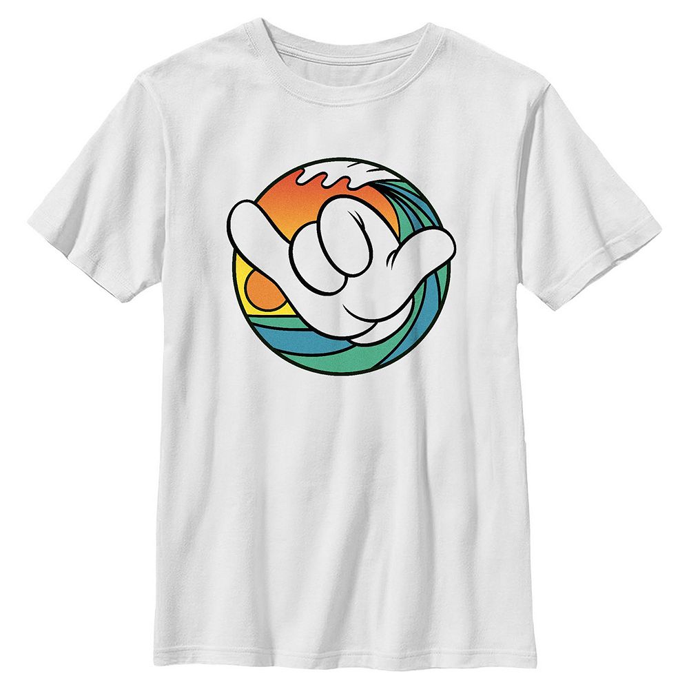 Disney's Mickey Mouse Shaka Sign Beach Wave Boys 8-20 Graphic Tee