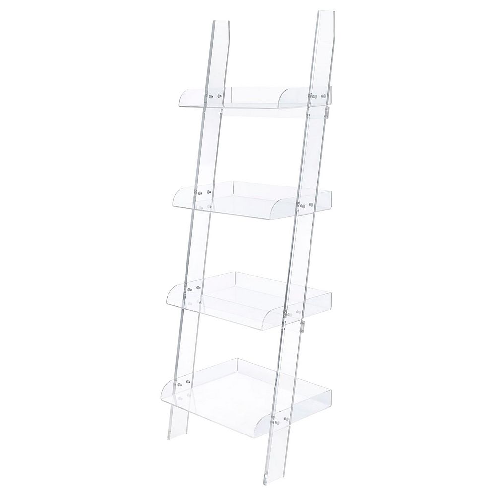 24.50 Inch Acrylic Ladder Shelf Display Rack with Four Transparent ...