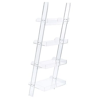 24.50 Inch Acrylic Ladder Shelf Display Rack with Four Transparent ...