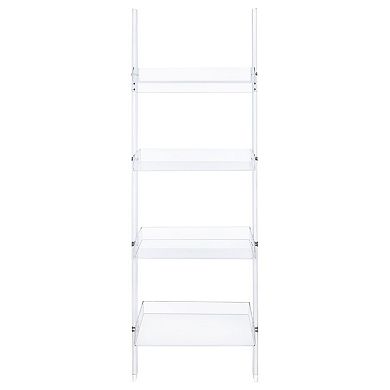 24.50 Inch Acrylic Ladder Shelf Display Rack with Four Transparent ...