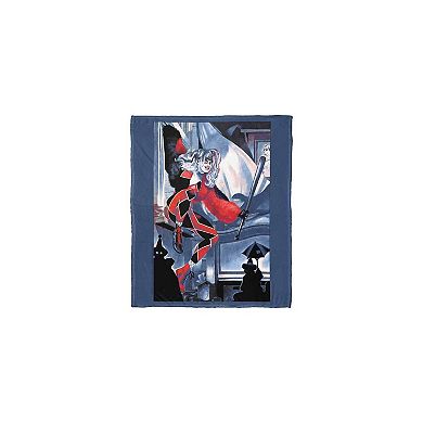 DC Comics Batman Harley Quinn Breaking Glass Silk Touch Throw Blanket