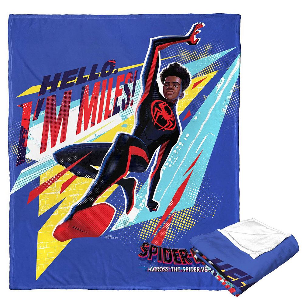 Marvel Spider-Man Across The Spiderverse Hello Miles Silk Touch Throw Blanket 50x60 Inches