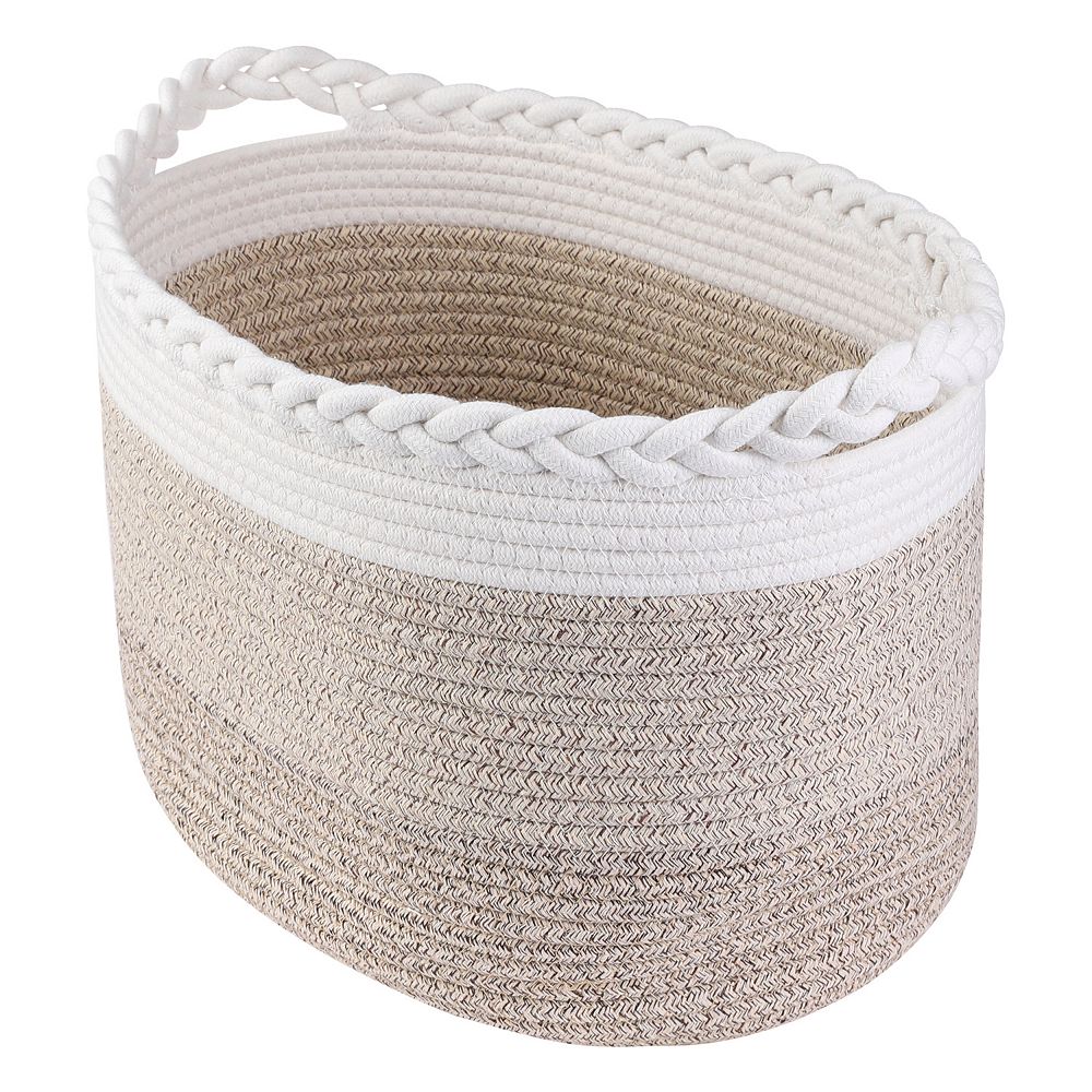 1 Pack Woven Storage Basket, Self-supporting Closet Storage Bin with ...