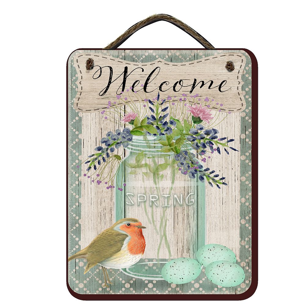 COURTSIDE MARKET Spring Mason Bird Sign Wall Decor