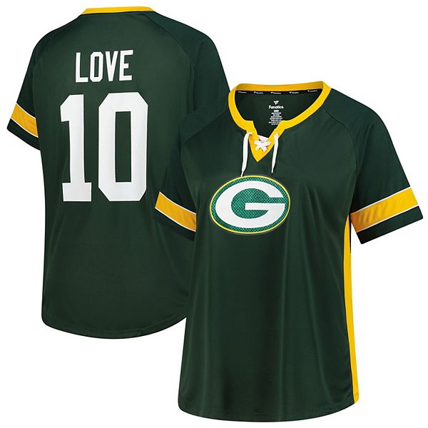 Women's Fanatics Jordan Love Green Green Bay Packers Plus Size Name ...