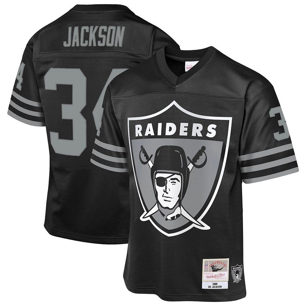 Youth Mitchell & Ness Bo Jackson Black Las Vegas Raiders 1988 Throwback ...