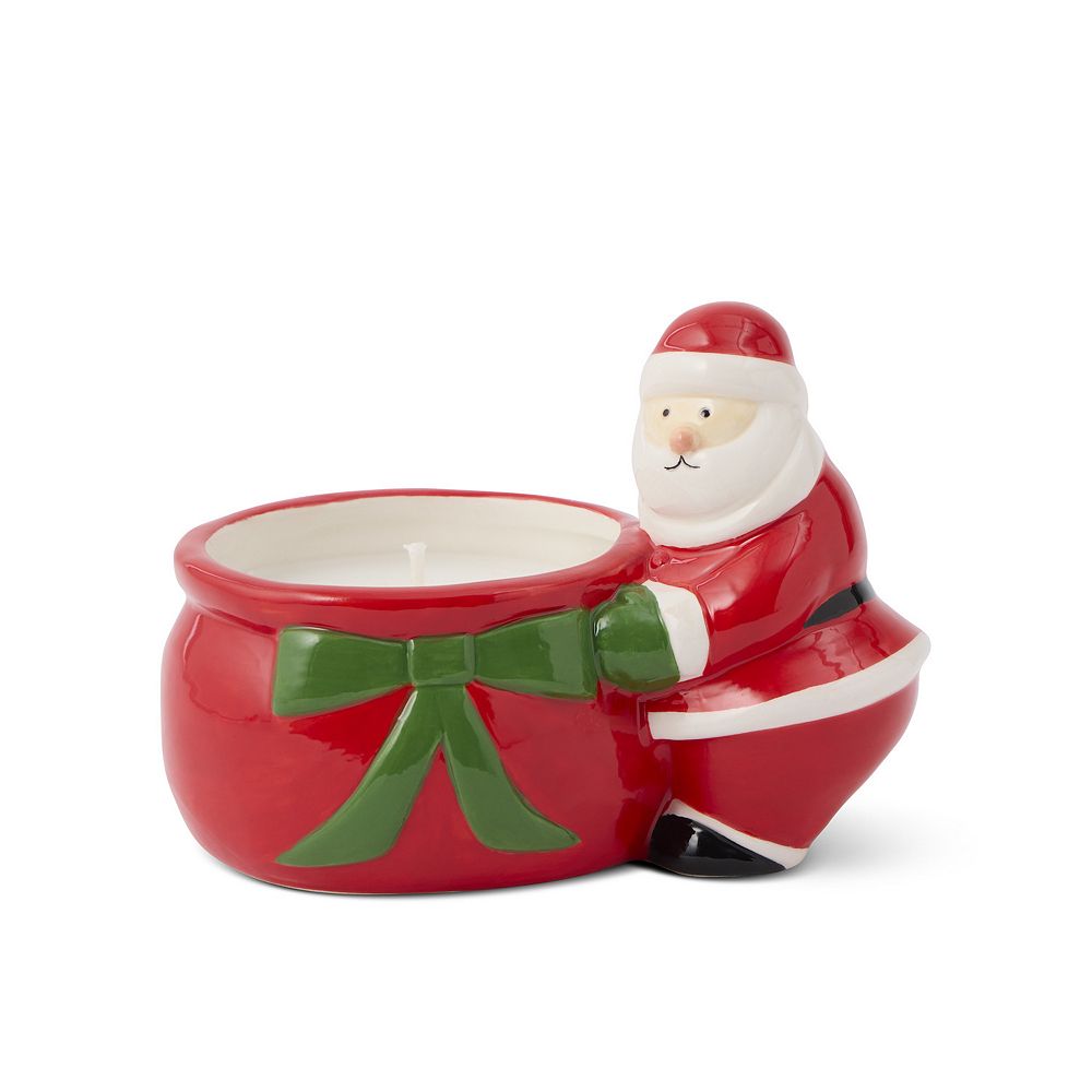 Core Bamboo Candy Cane Dreams Scented 7.8-oz. Santa Toy Bag Candle