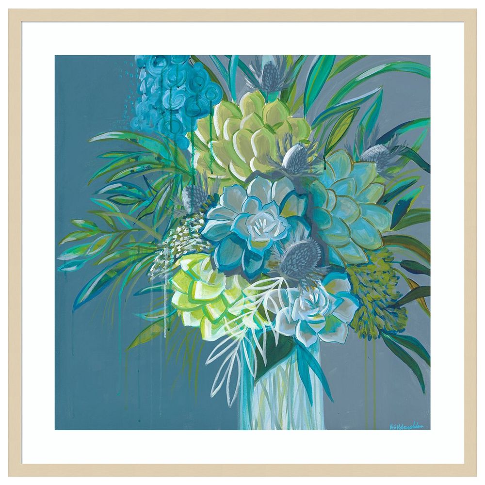 Cool Blues by Fab Funky Wood Framed Wall Art Print