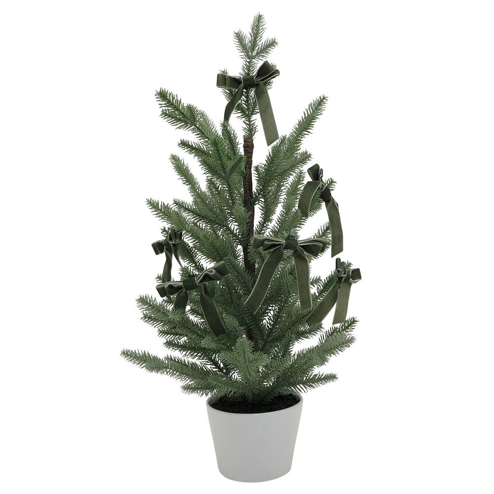 St. Nicholas Square® 26-in. Artificial Pine Tree with Green Bows