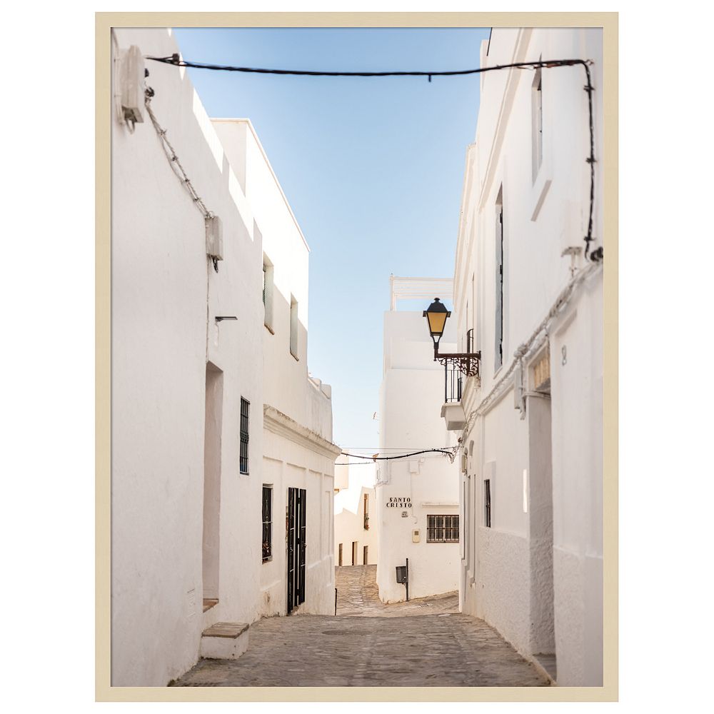 The White town of Vejer de La Frontera by Raisa Zwart Wood Framed Wall ...
