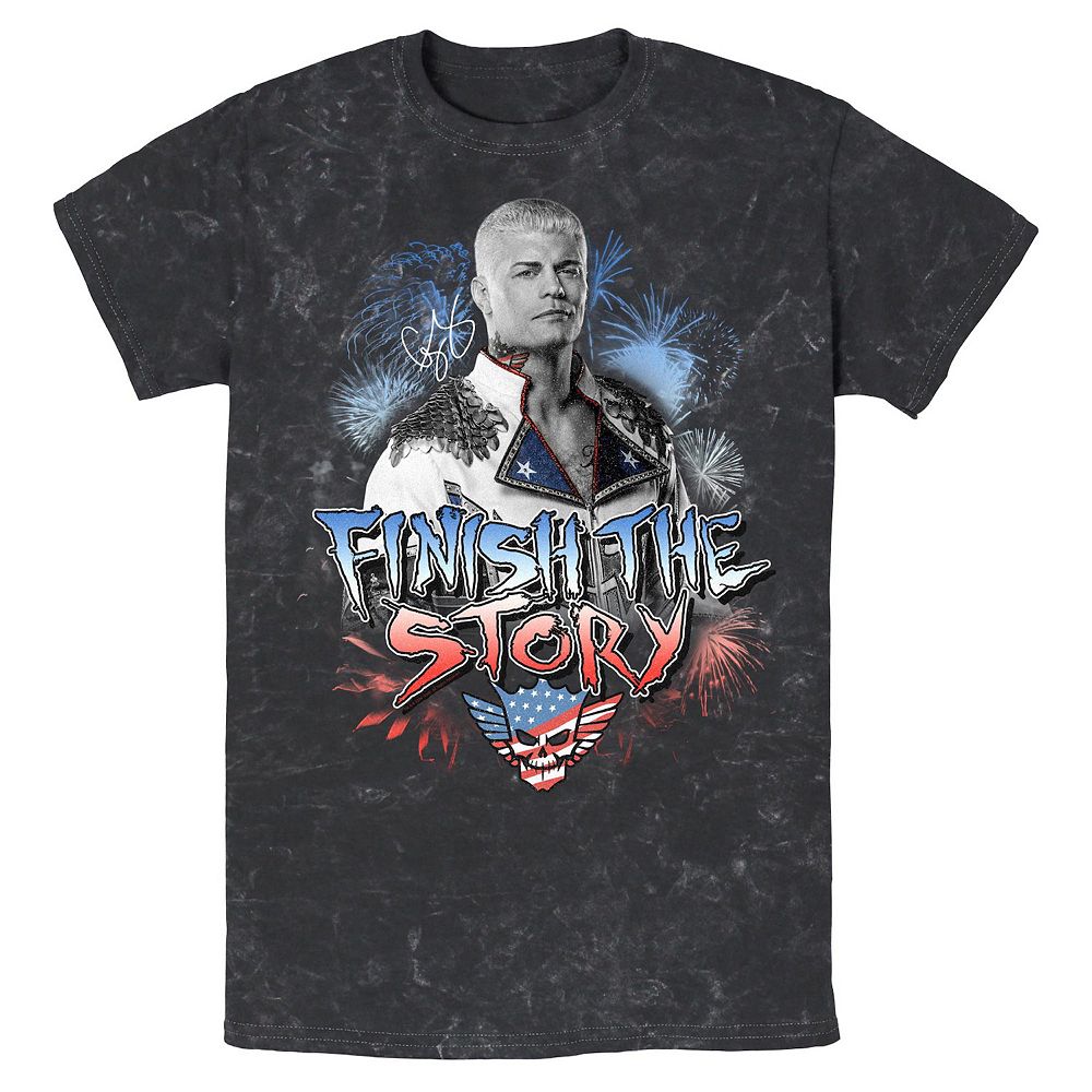 Men's WWE Cody Rhodes Finish The Story Americana Mineral Wash Graphic Tee